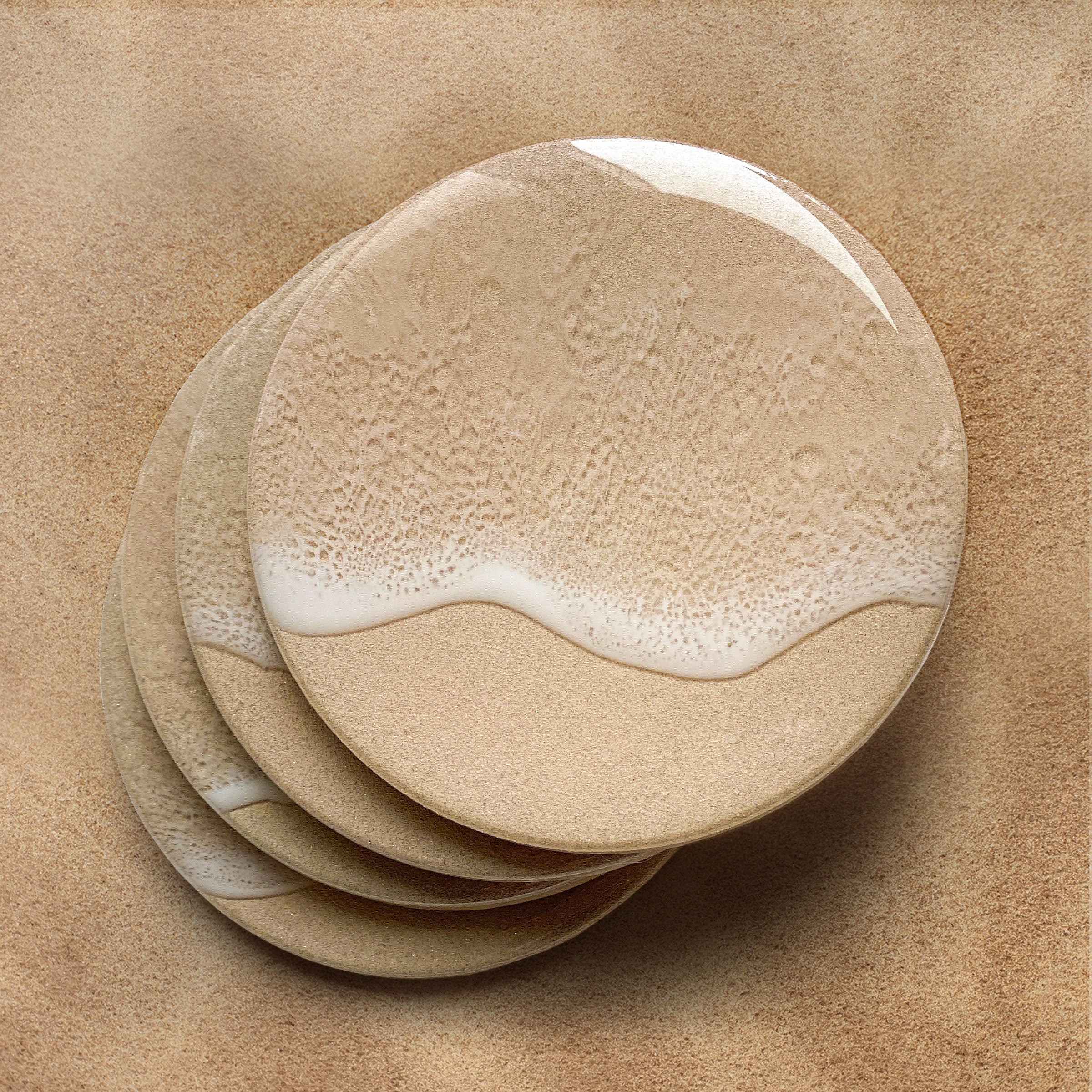 Sandy Beach Coasters (Set of 4) – Artist Lisa Marie